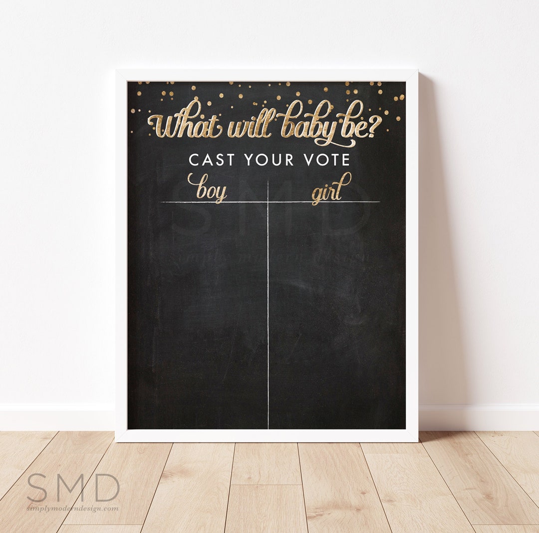 New Years Gender Reveal Cast Your Vote Sign, December Gender Reveal ...