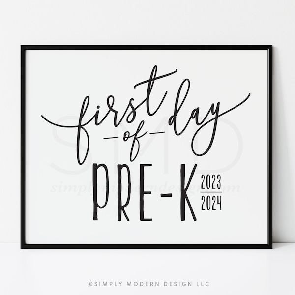 First Day of Pre K - Etsy