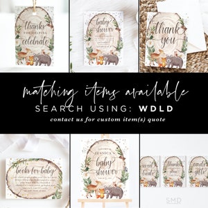 Winter Woodland Animals Thank You Card, Rustic Forest Animals Thank You ...