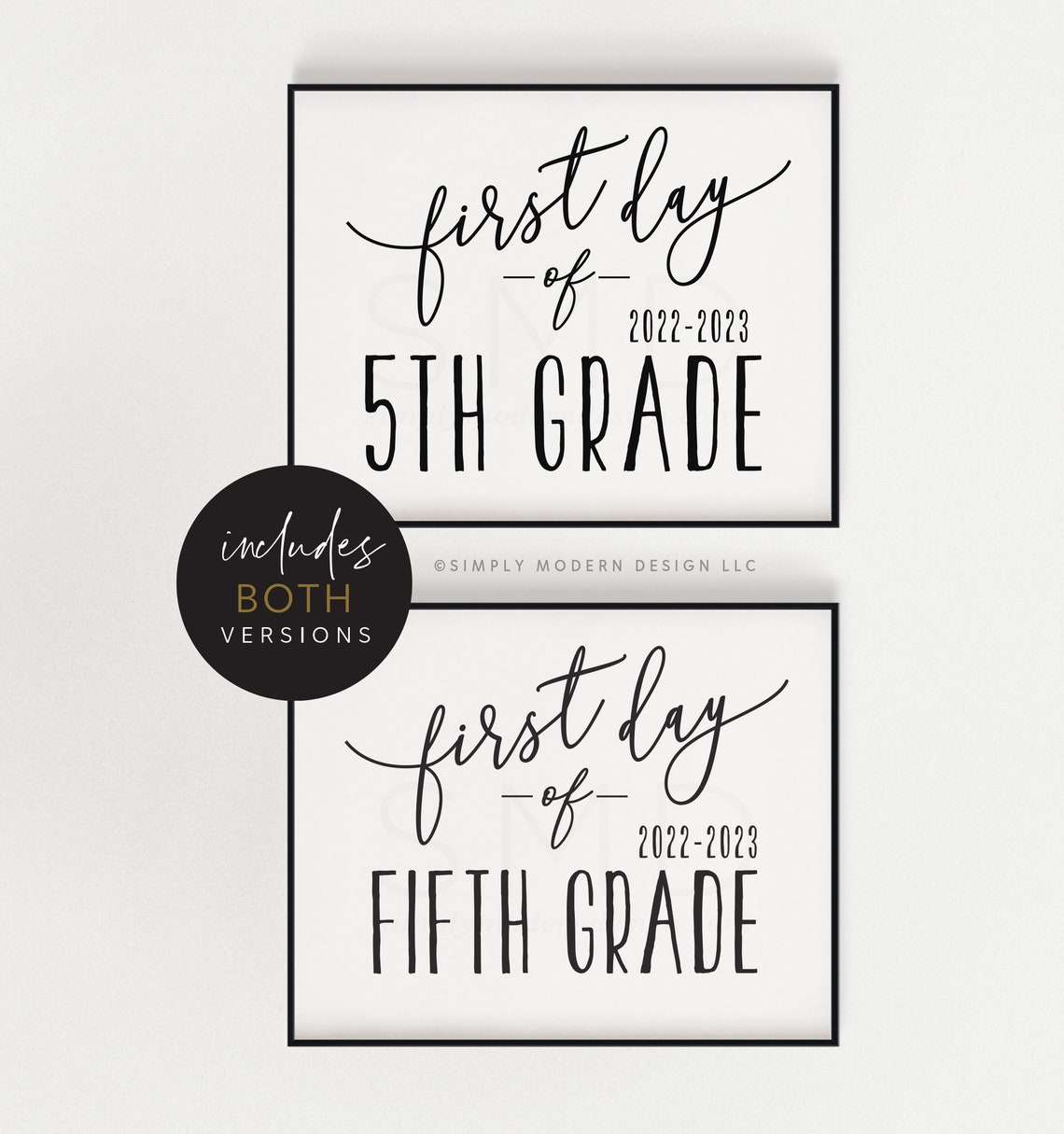 First Day of Fifth Grade Sign First Day of School Printable - Etsy
