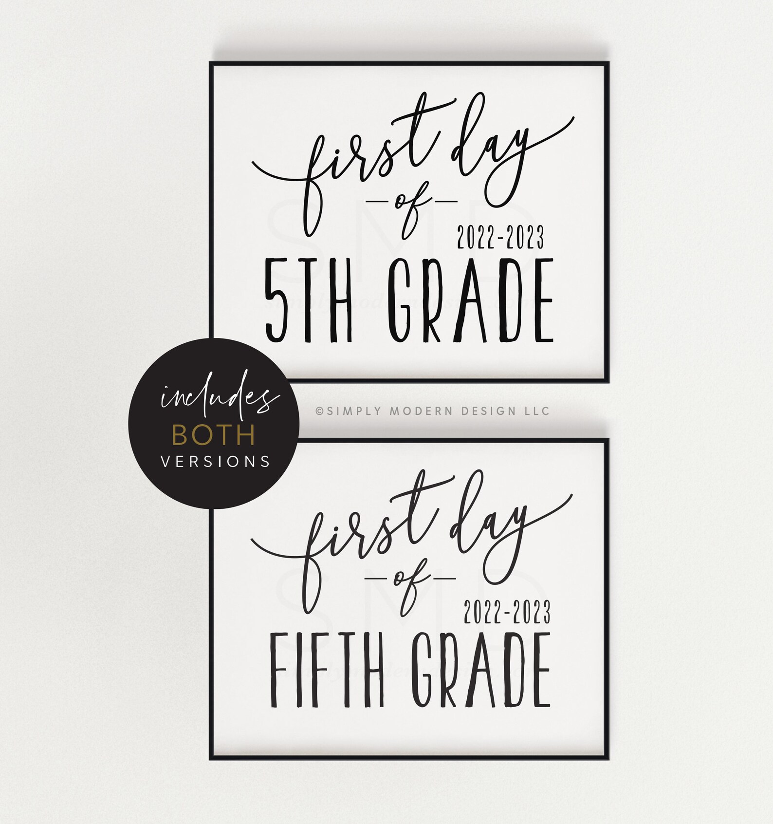 First Day Of Fifth Grade Sign First Day Of School Printable Etsy