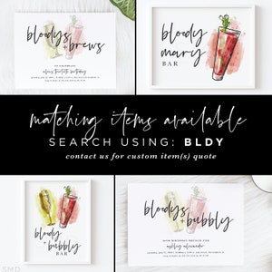 Bloody and Bubbly Bar Sign, Bloody Mary Bar, Mimosa Bar Sign, Brunch ...