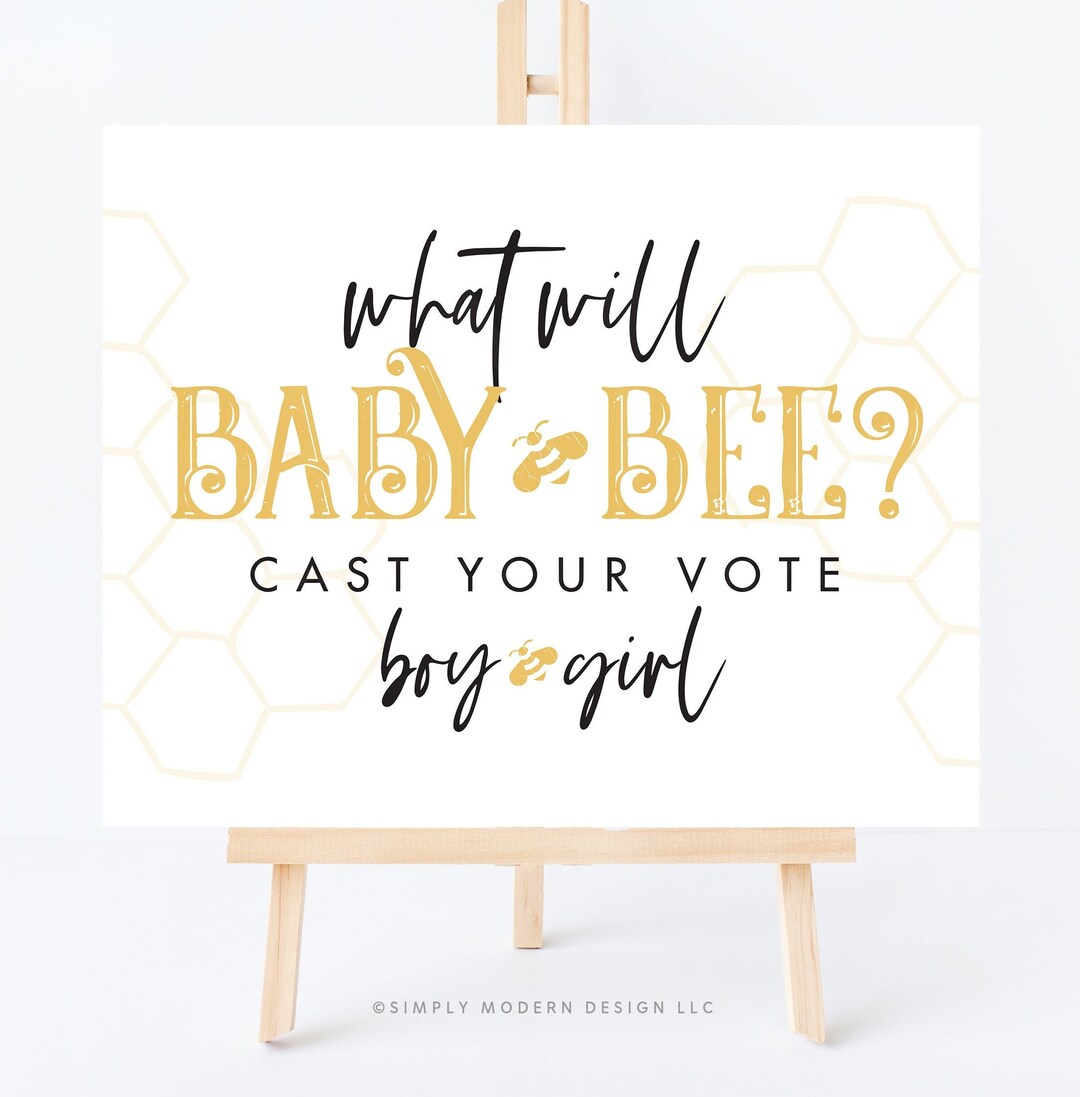 What Will Baby Bee Cast Your Vote Sign, Gender Reveal Decoration Sign ...