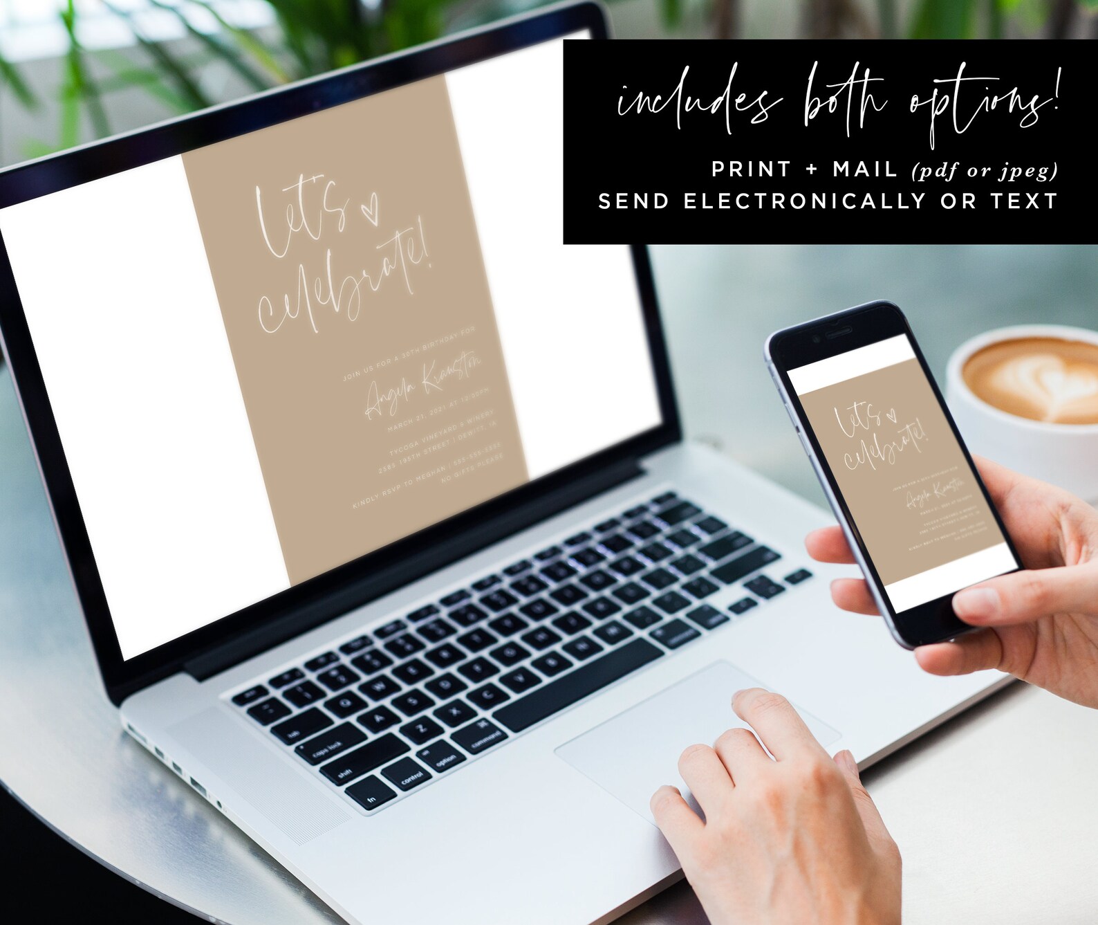 Minimalist party invitation minimalistic birthday party | Etsy