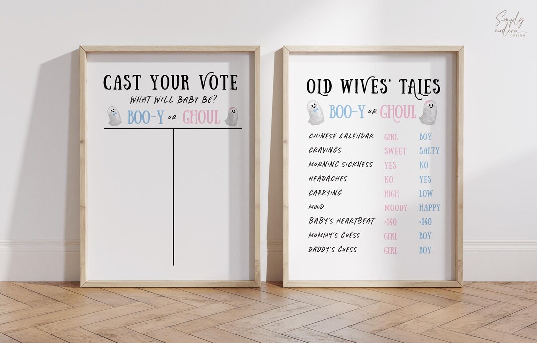 Ghost Gender Reveal Signs, Boo-y or Ghoul, Cast Your Vote, Old Wives ...