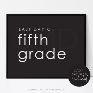 First Day of Fifth Grade Sign, First Day of School Printable, Back to ...