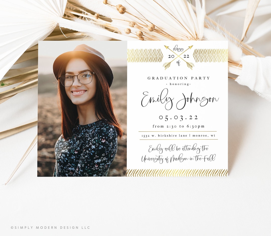 Rustic Boho Graduation Announcement or Invitation, Boho Graduation ...