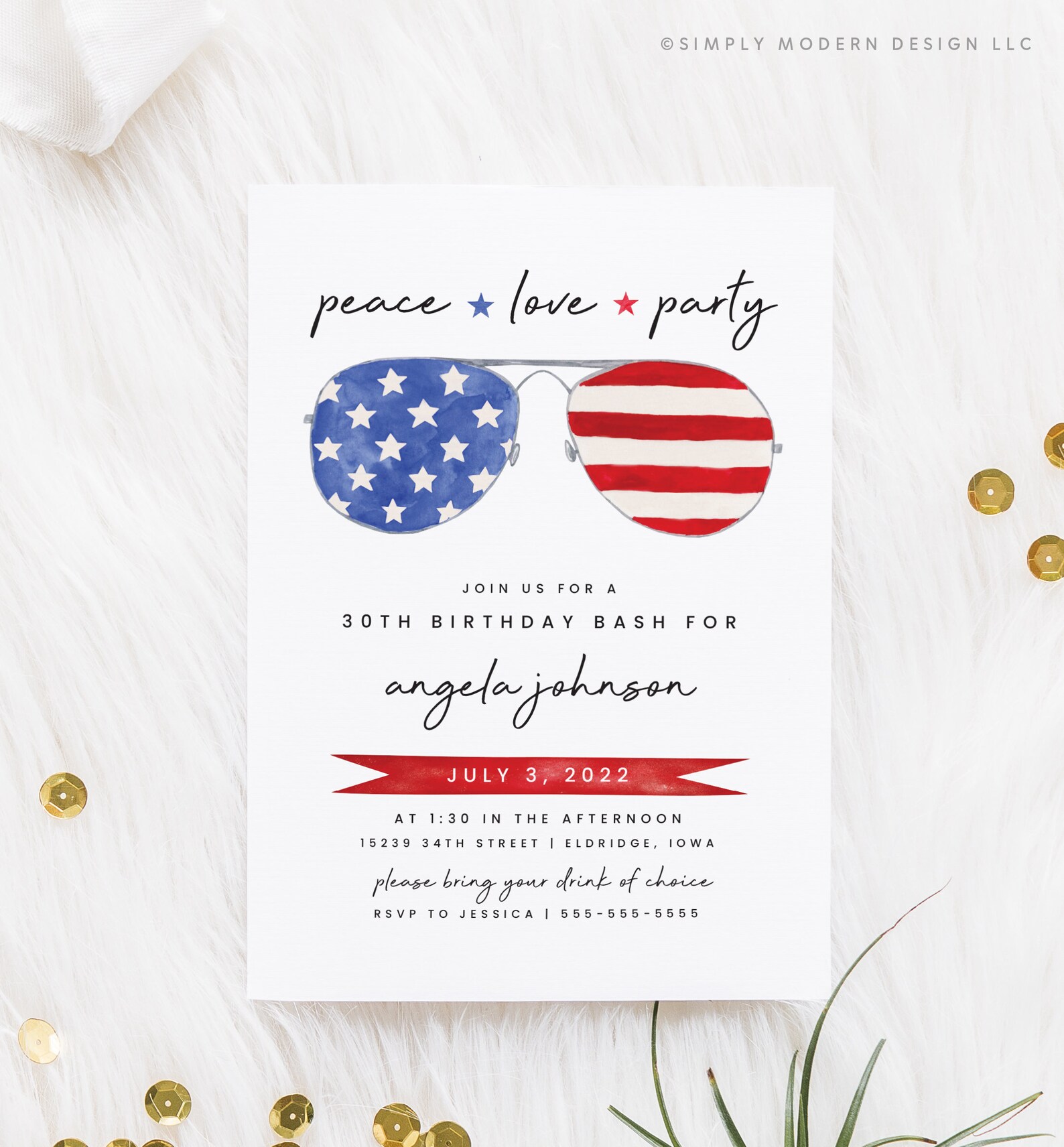 Patriotic Birthday Invitation Patriotic Bachelorette 4th of | Etsy