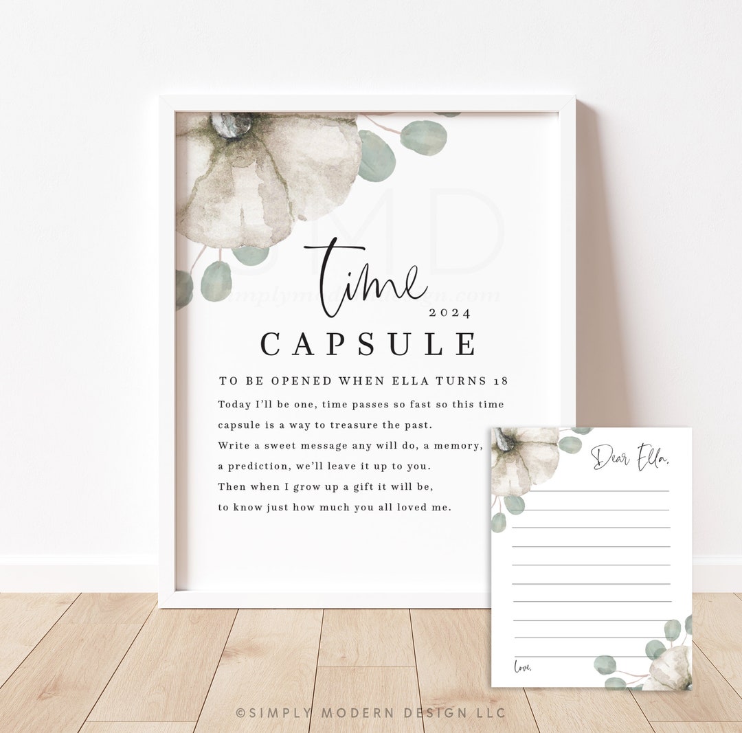 Editable White Pumpkin Time Capsule Sign, Pumpkin Theme First Birthday ...
