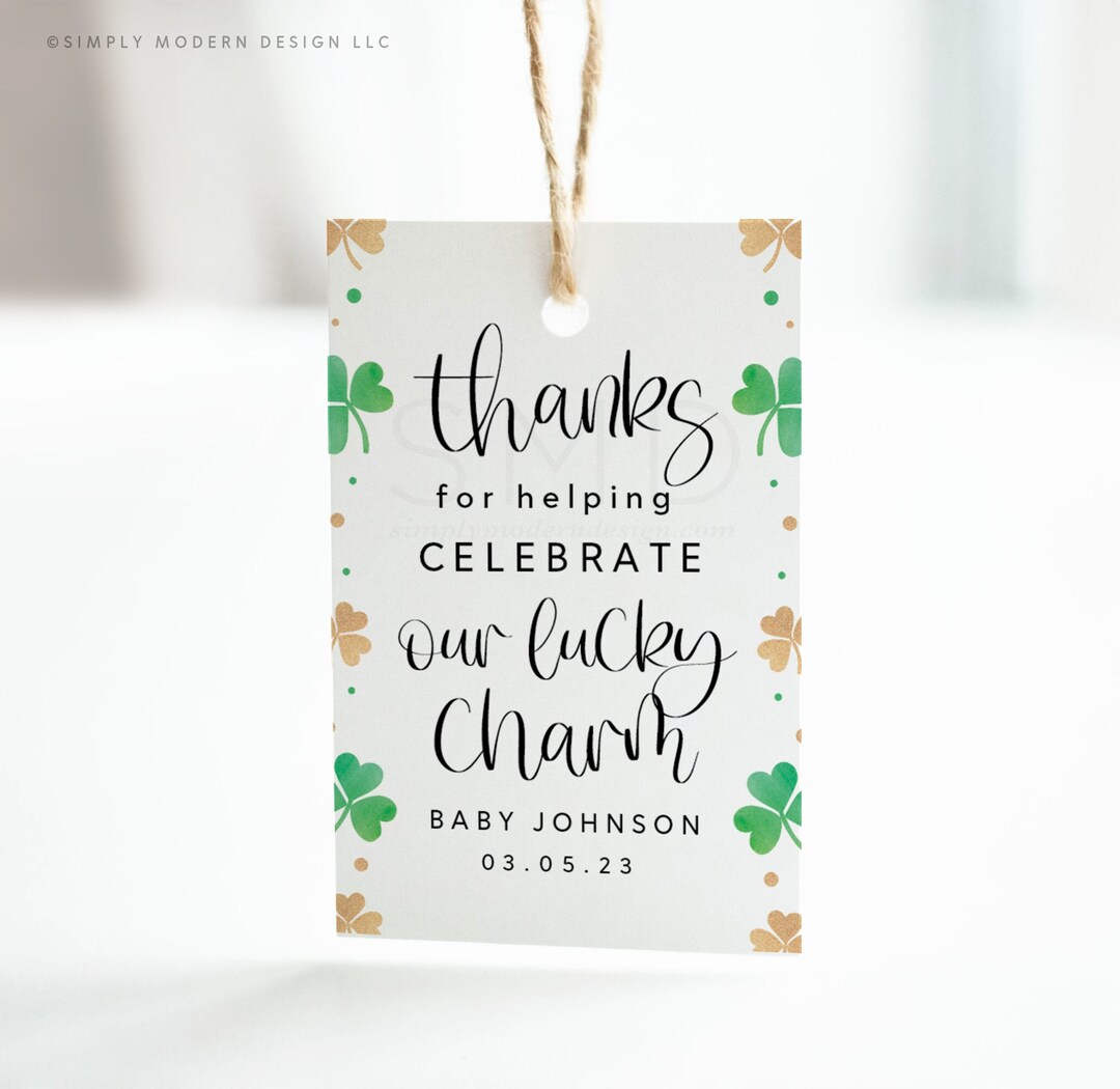 EDITABLE Shamrock Thank You Tag, St. Patrick's Day Thank You Tag, March ...