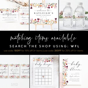 EDITABLE Wildflower Water Bottle Labels, Wildflower Labels, Wildflower ...