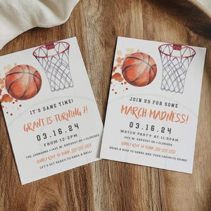 Basketball Party Invitation, March Madness, Minimalist, Basketball ...