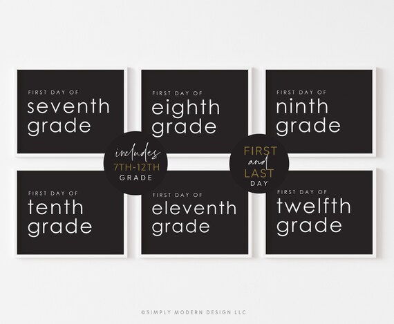 Black Modern First Day of School Sign Middle School Sign - Etsy
