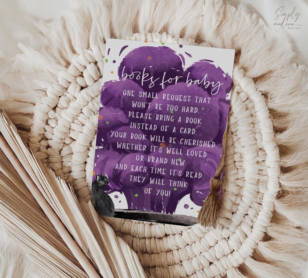 Halloween Baby Shower Books for Baby Insert Card, Babies First Library ...