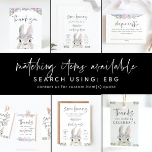 Bunny Thank You Card, Girls Thank You Card, Easter Thank You, April ...