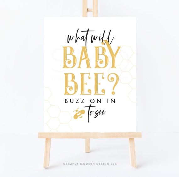 Baby Bee Welcome Sign Gender Reveal Welcome Sign Bee Theme | Etsy