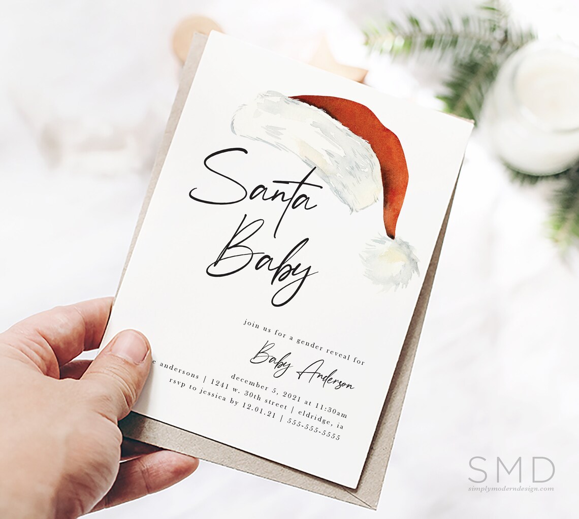 Santa Baby Invitation Santa Baby Shower Invitation Christmas - Etsy