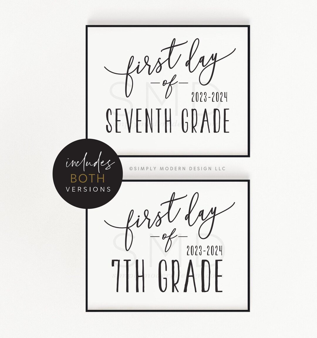 First Day Of Seventh Grade Sign 7th Grade First Day Of Etsy