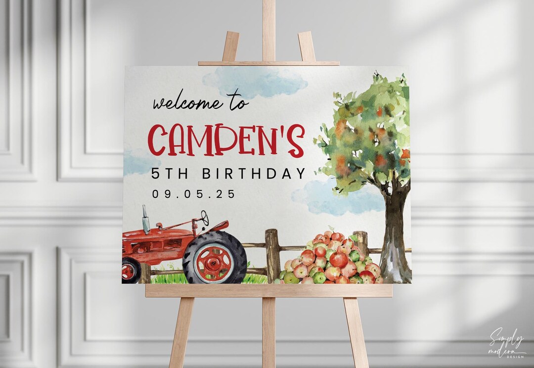 Apple Theme Welcome Sign, Apple Orchard Welcome, Birthday Welcome Sign ...