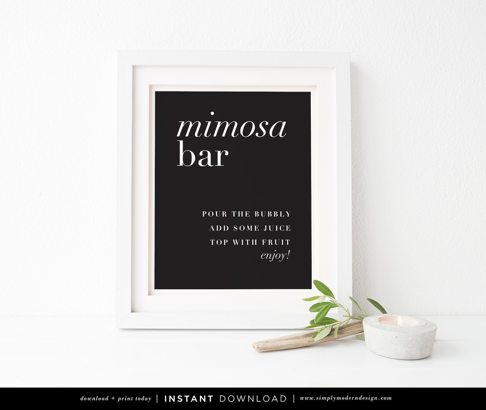 Modern Mimosa Bar Sign Make Your Own Mimosa Sign Drinks | Etsy