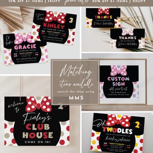 GIRL'S Oh Twodles Mouse Second Birthday Invite, Editable Invitation ...