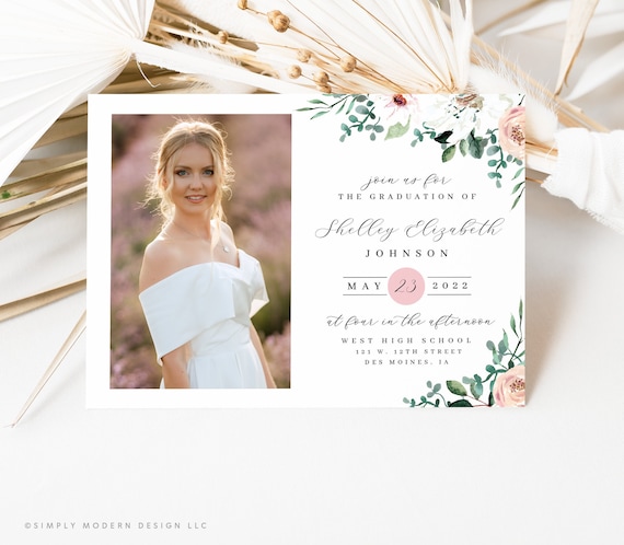 Boho Graduation Announcement Floral Graduation Invitation - Etsy