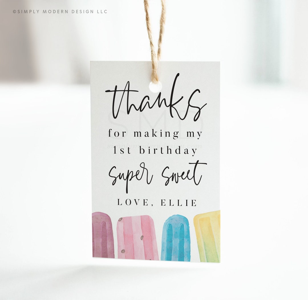 EDITABLE Popsicle Birthday Favor Tag, Summer Birthday Party, Guest ...