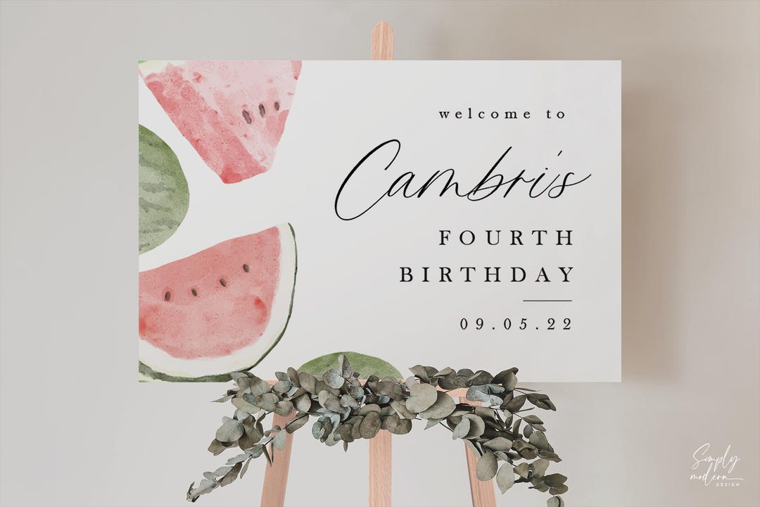Watermelon Welcome Sign, Watermelon Party Sign, Watermelon Birthday ...