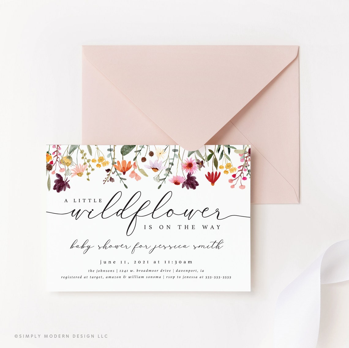 Wildflower Baby Shower Invitation Set a Wildflower is on the - Etsy