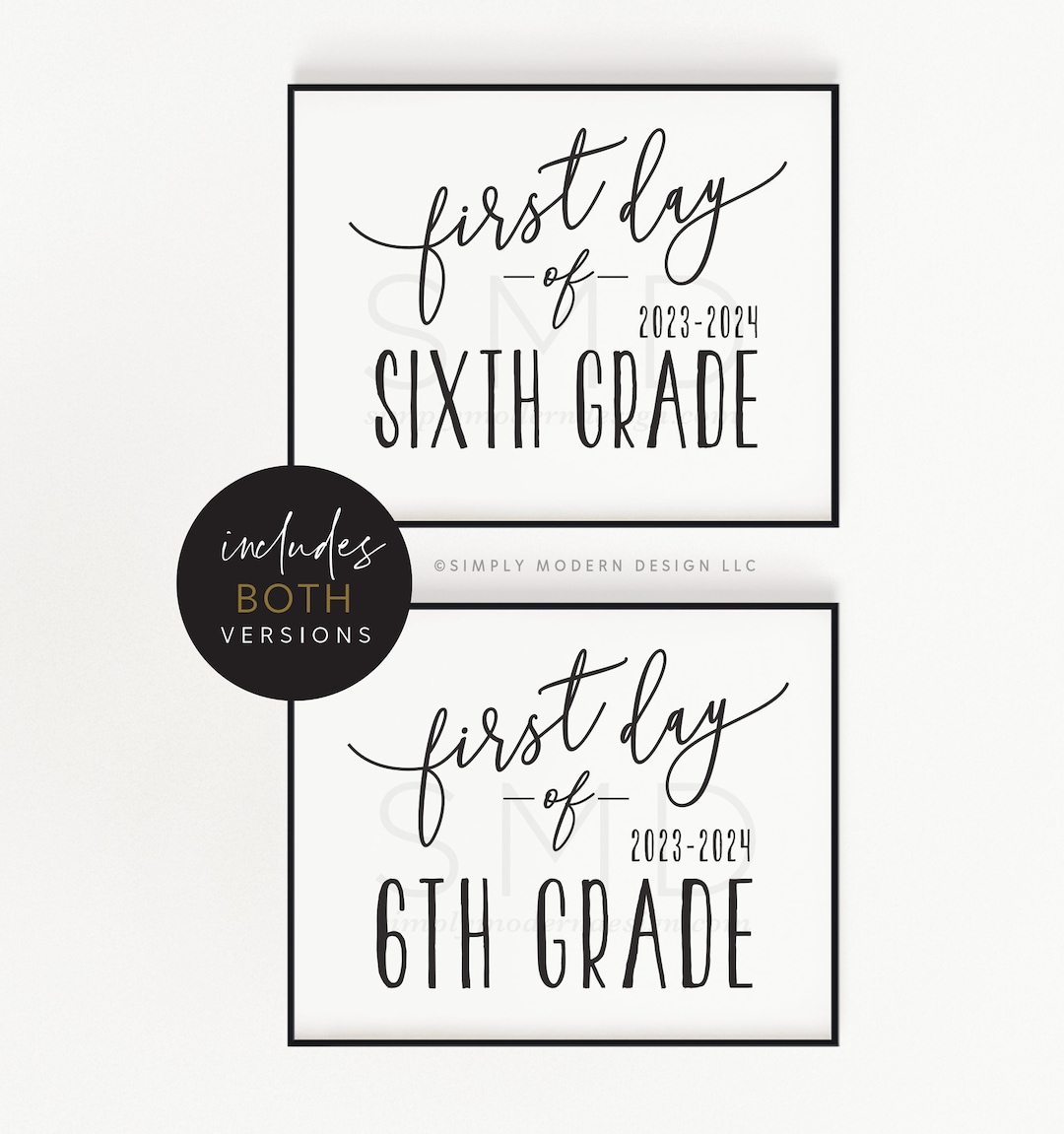 First Day of Sixth Grade Sign First Day of School Printable - Etsy