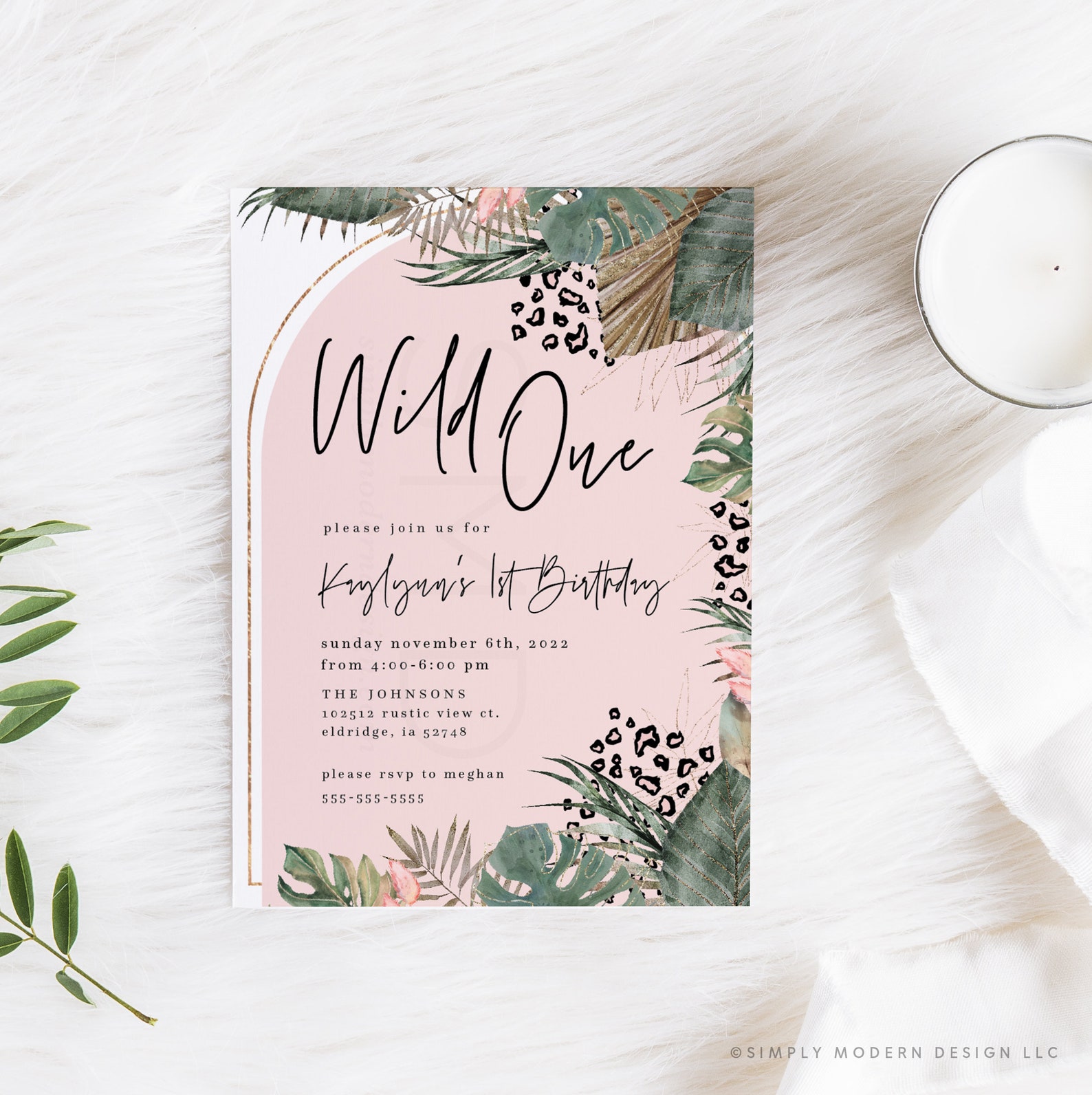 Girl's Wild One First Birthday Invitation Wild Theme - Etsy