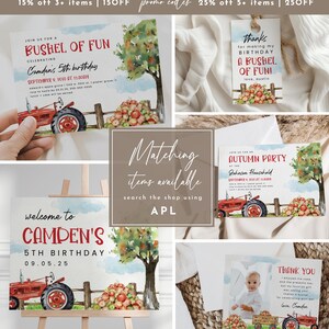 Apple Picking Birthday Thank You Tag, Apple Birthday Tag, Apple Thank ...