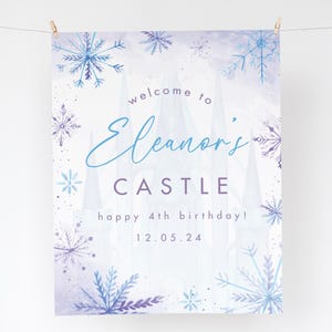 Ice Princess Welcome Sign, Frozen, Winter Birthday Sign, Ice Castle ...