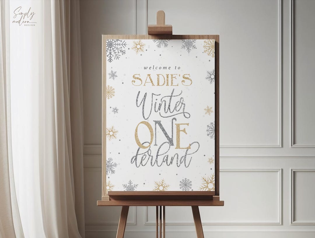 Winter First Birthday Welcome Sign, Snowflake Welcome Sign, Winter ...