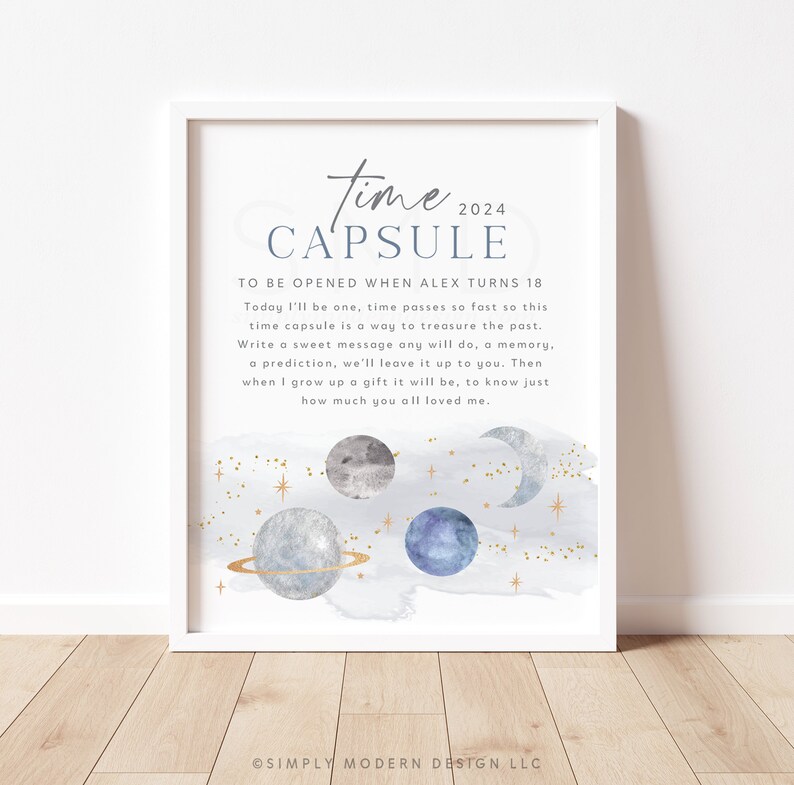 EDITABLE Outer Space Theme Time Capsule Sign, Outer Space First ...