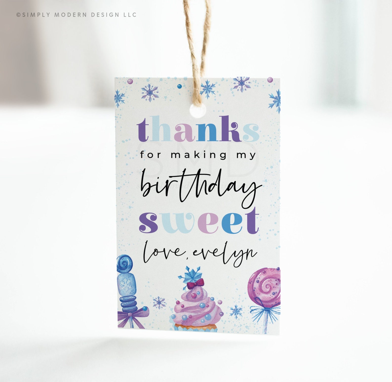 EDITABLE Winter Candy Thank You Tag, Candy Thank You, Winter Dessert ...