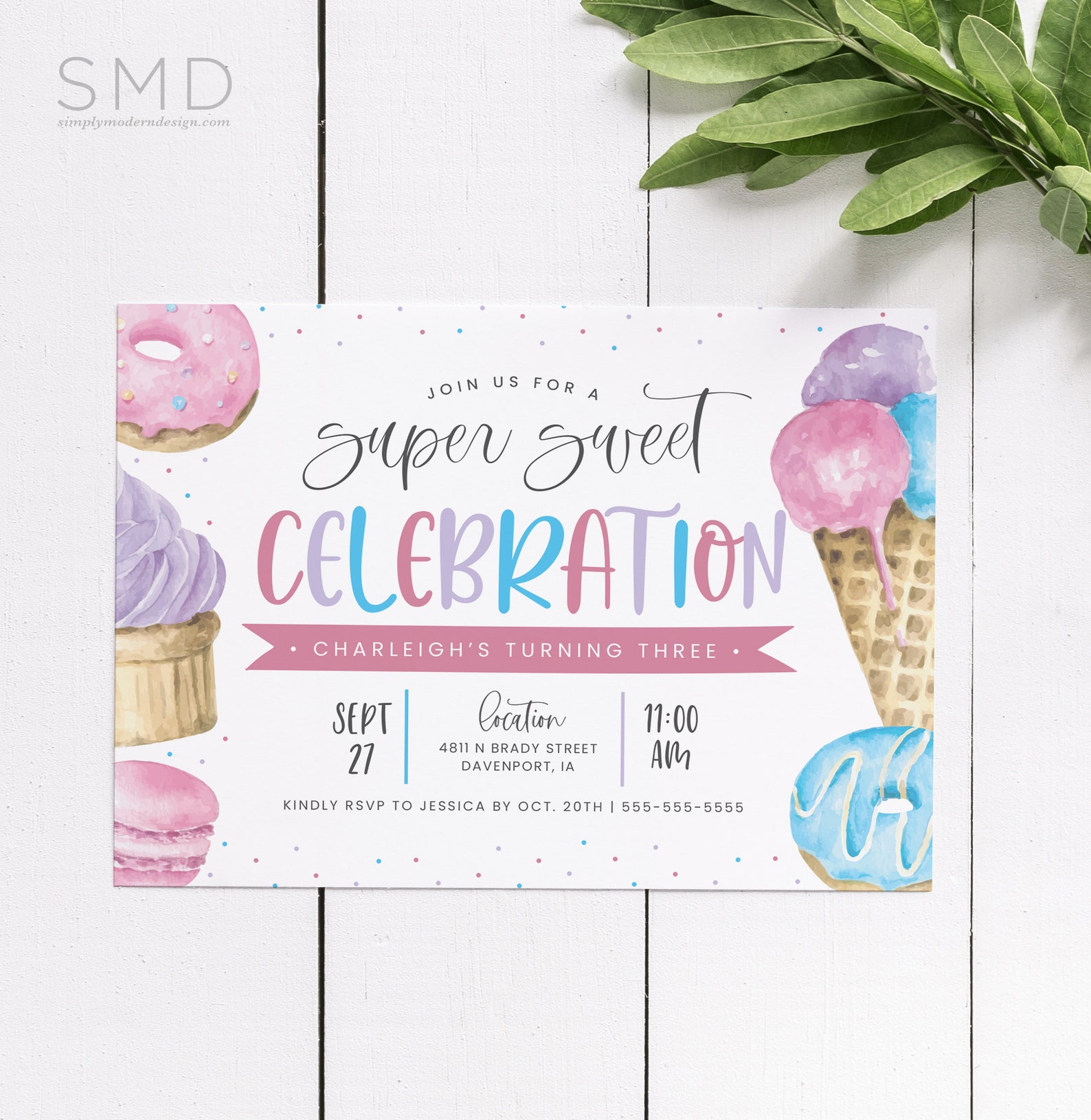 Desserts invitation sweet celebration invitation super sweet | Etsy