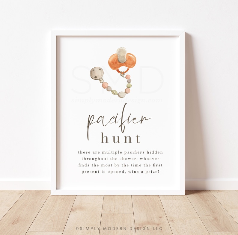 Pacifier Hunt Baby Shower Game Boho Baby Shower Boho Shower | Etsy