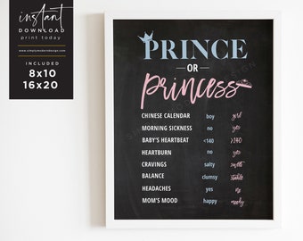 Prince or Princess Gender Reveal Welcome Sign Printable - Etsy