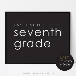 First Day of Seventh Grade Sign, First Day of School, Printable, 7th ...