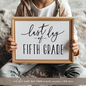 Fifth Grade First & Last Day Printable, 5th Grade Teacher Sign (INSTANT ...