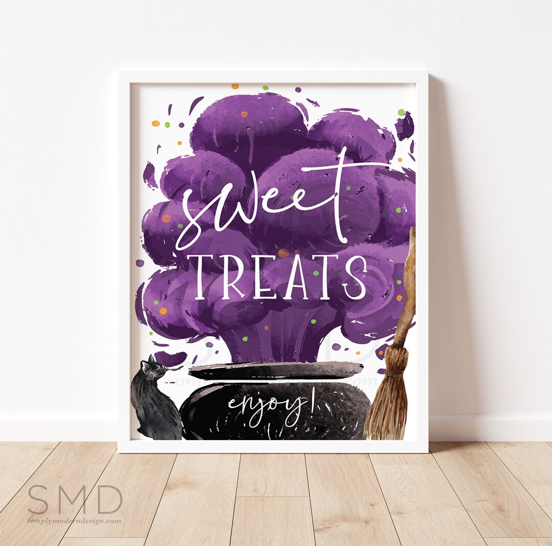 Halloween Witch Sweet Treats Sign, Witch Birthday Party, Halloween ...