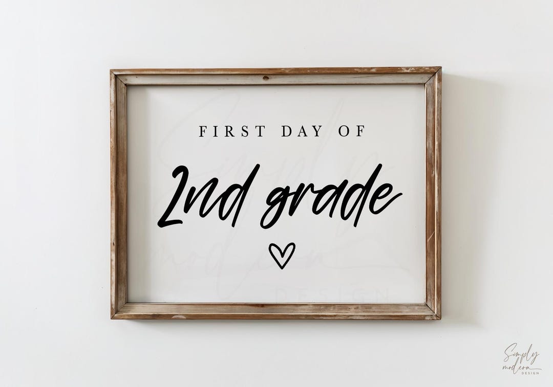 Girl's First Day of 2nd Grade Sign, First Day of School, Printable ...