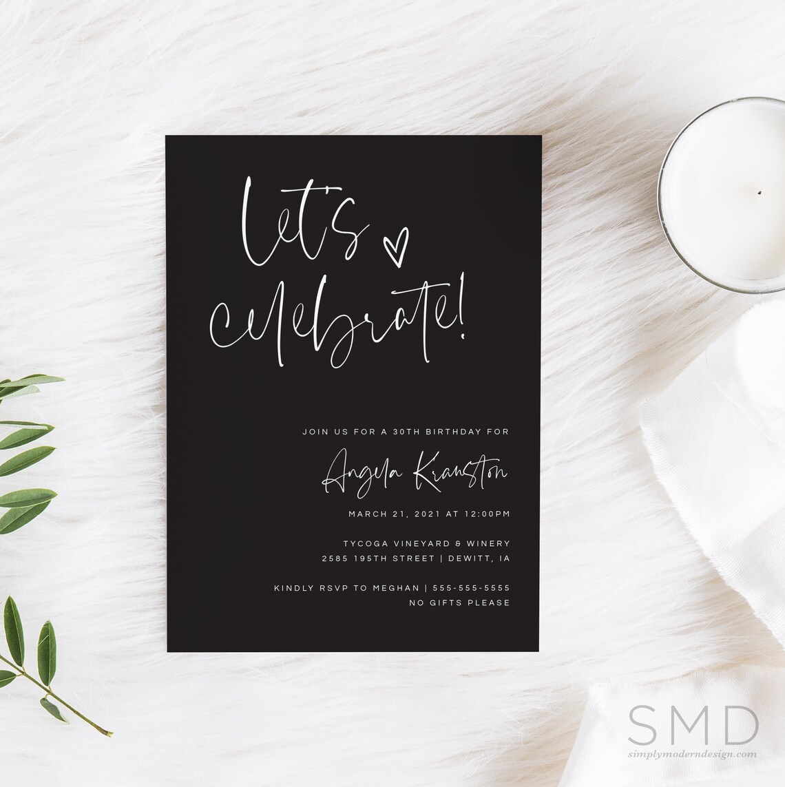 Minimalist Party Invitation Minimalistic Birthday Party - Etsy