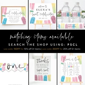 Sweet Celebration Popsicle Birthday Welcome Sign Editable - Etsy