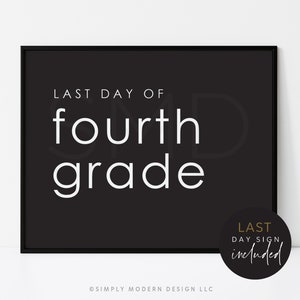 First Day of Fourth Grade Sign, First Day of School Printable, 4th ...