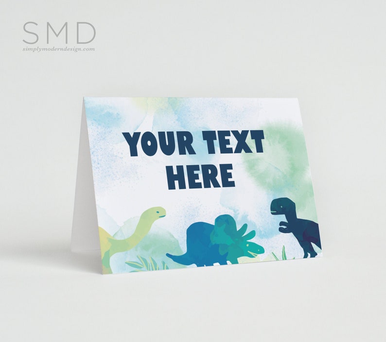 Dinosaur Food Tent Card Editable Template Dinosaur Theme - Etsy