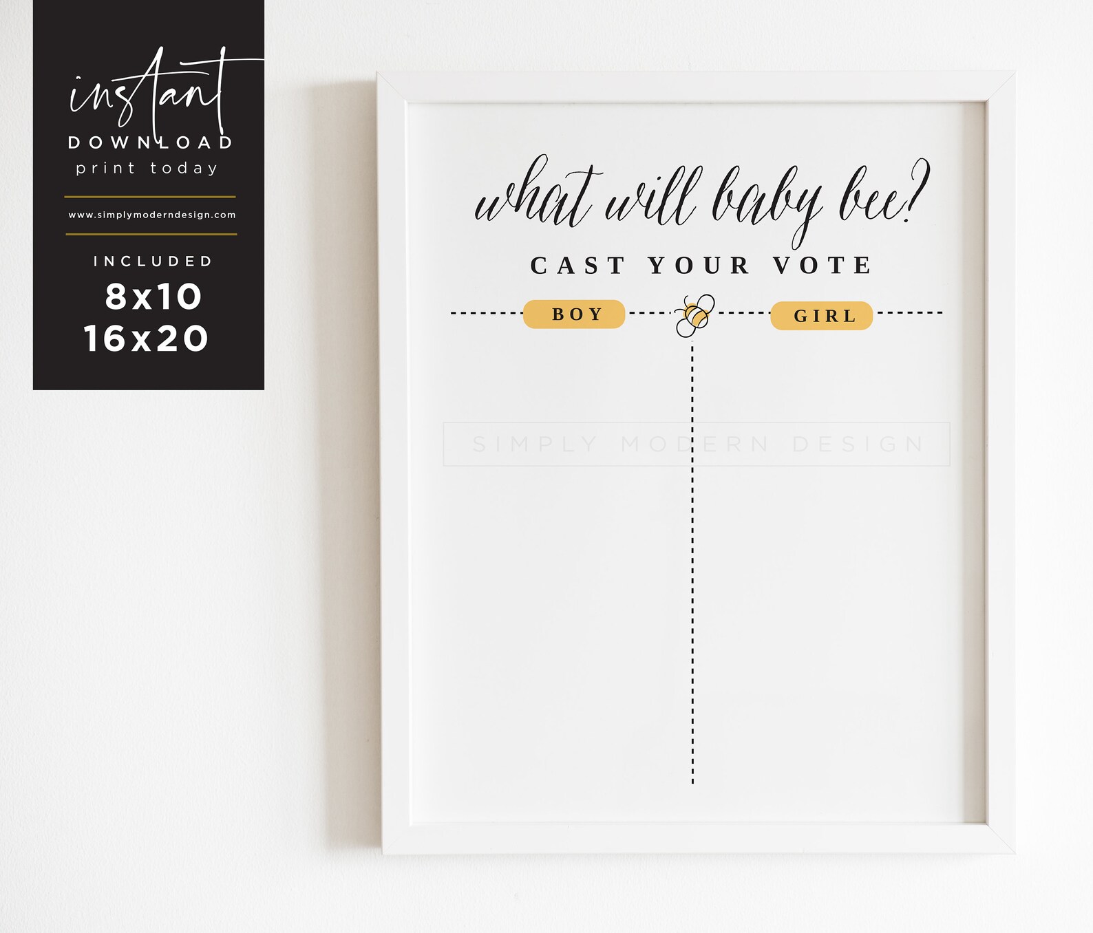 What will baby bee cast your vote tally sign gender reveal | Etsy