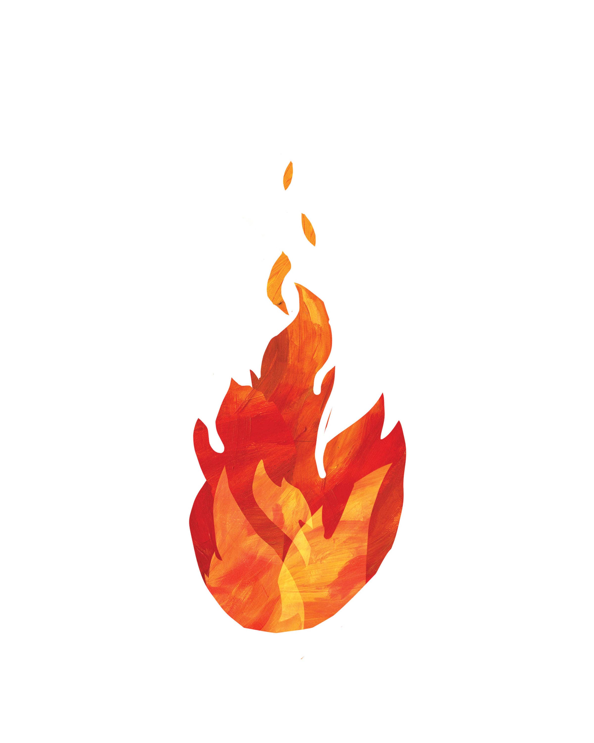 Impresión de arte de fuego, ilustración de fuego - Etsy España