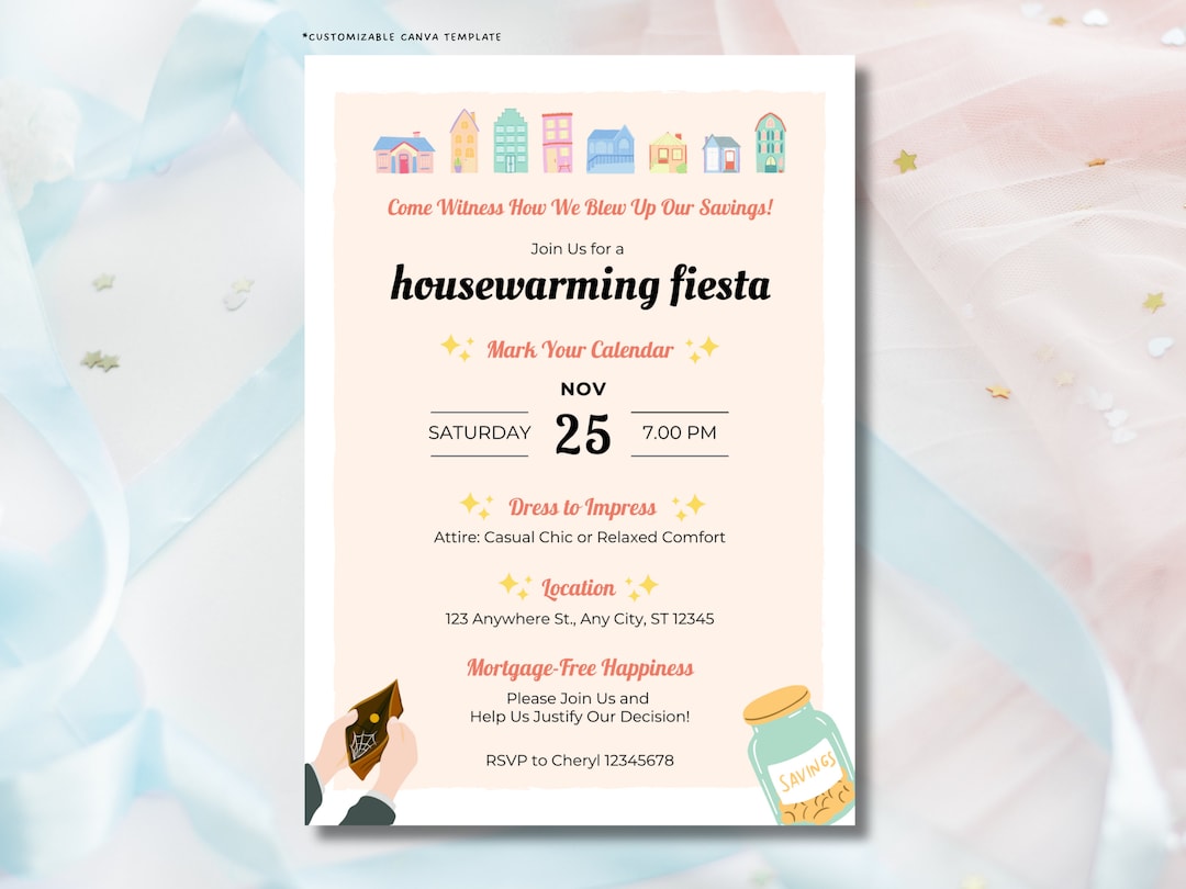 Invitaciones editables para la inauguración de la casa, plantilla de ...